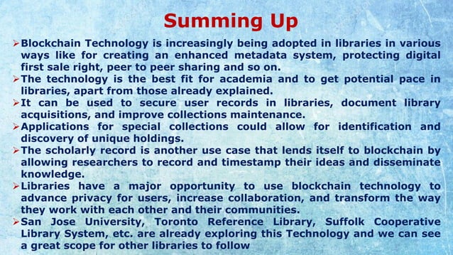 Blockchain Technology and Its Application in Libraries | PDF ...