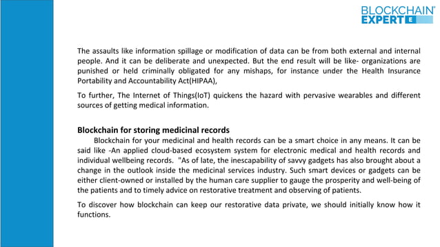 Blockchain for medical records | PDF | Internet | Computing
