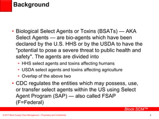 Blockchain for Supply Chain for Select Agents and Toxins | PPT