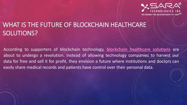 the future of blockchain healthcare solutions | PPT