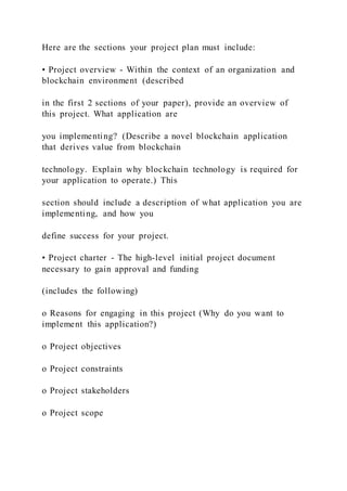 Blockchain Implementation Project Plan Every project th | DOCX ...