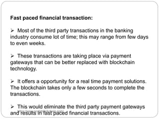 Blockchain in banking sector | PPTX