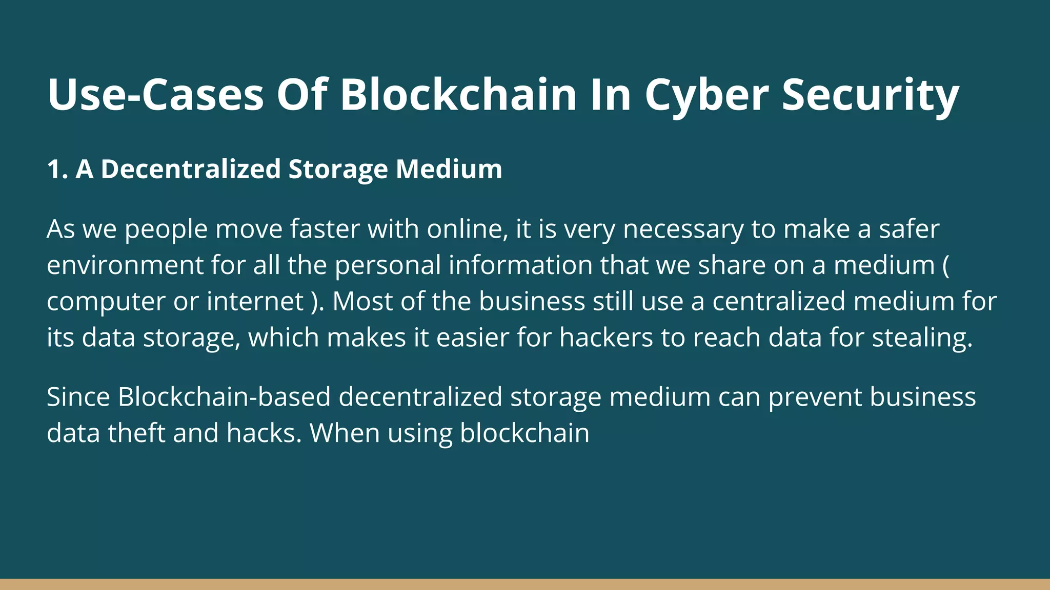 Blockchain in cyber security | PPTX