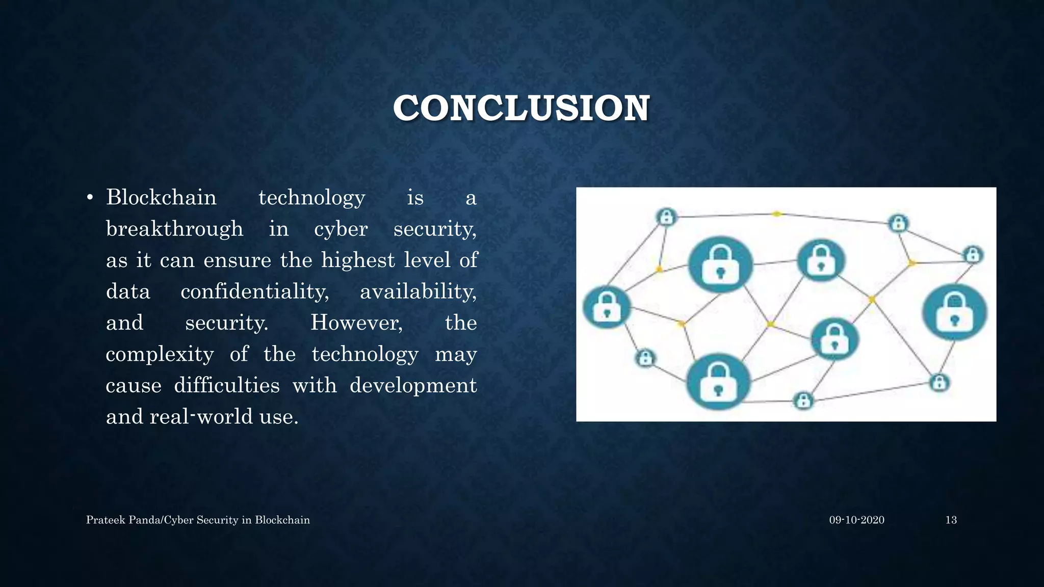 Blockchain in cyber security | PPTX