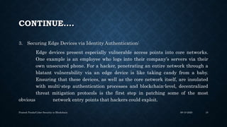 Blockchain in cyber security | PPTX