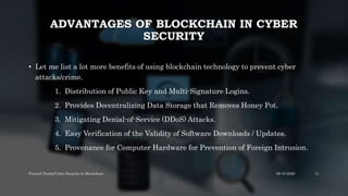 Blockchain in cyber security | PPTX