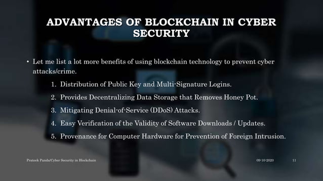 Blockchain in cyber security | PPTX | Information and Network Security ...