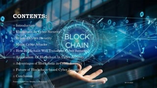 Blockchain in cyber security | PPTX