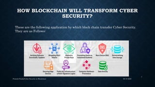 Blockchain in cyber security | PPTX