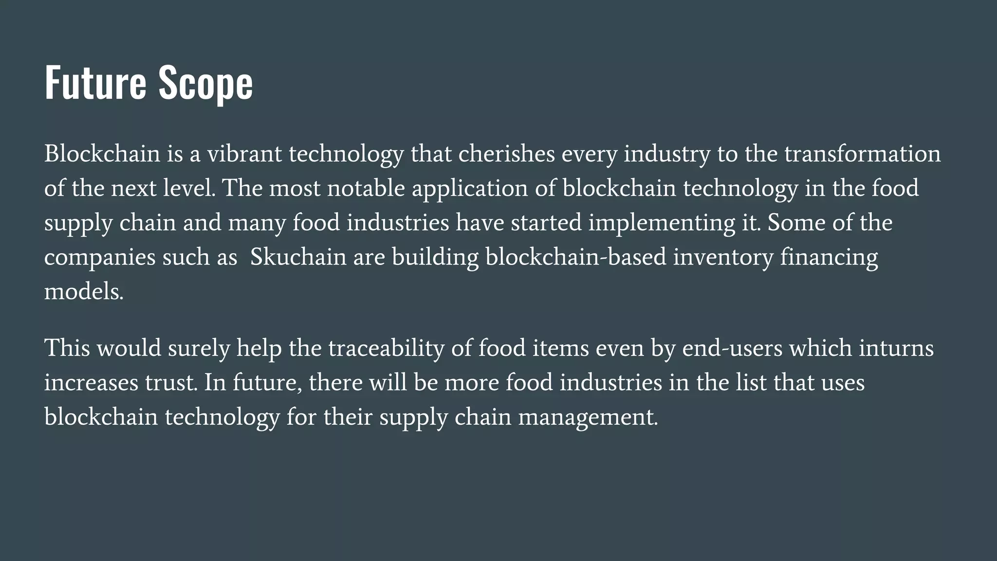 Blockchain in food industry | PPTX
