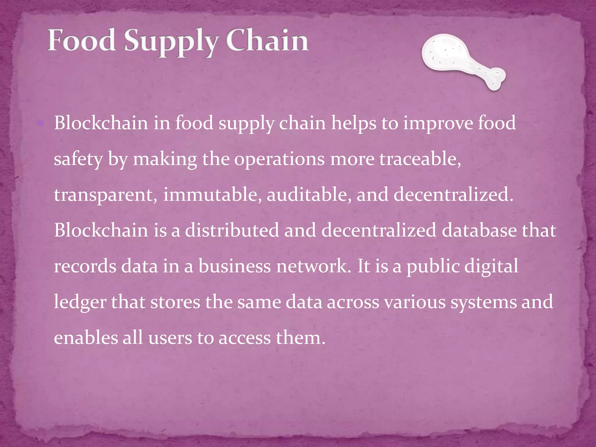 Blockchain in Food Supply chain | PDF