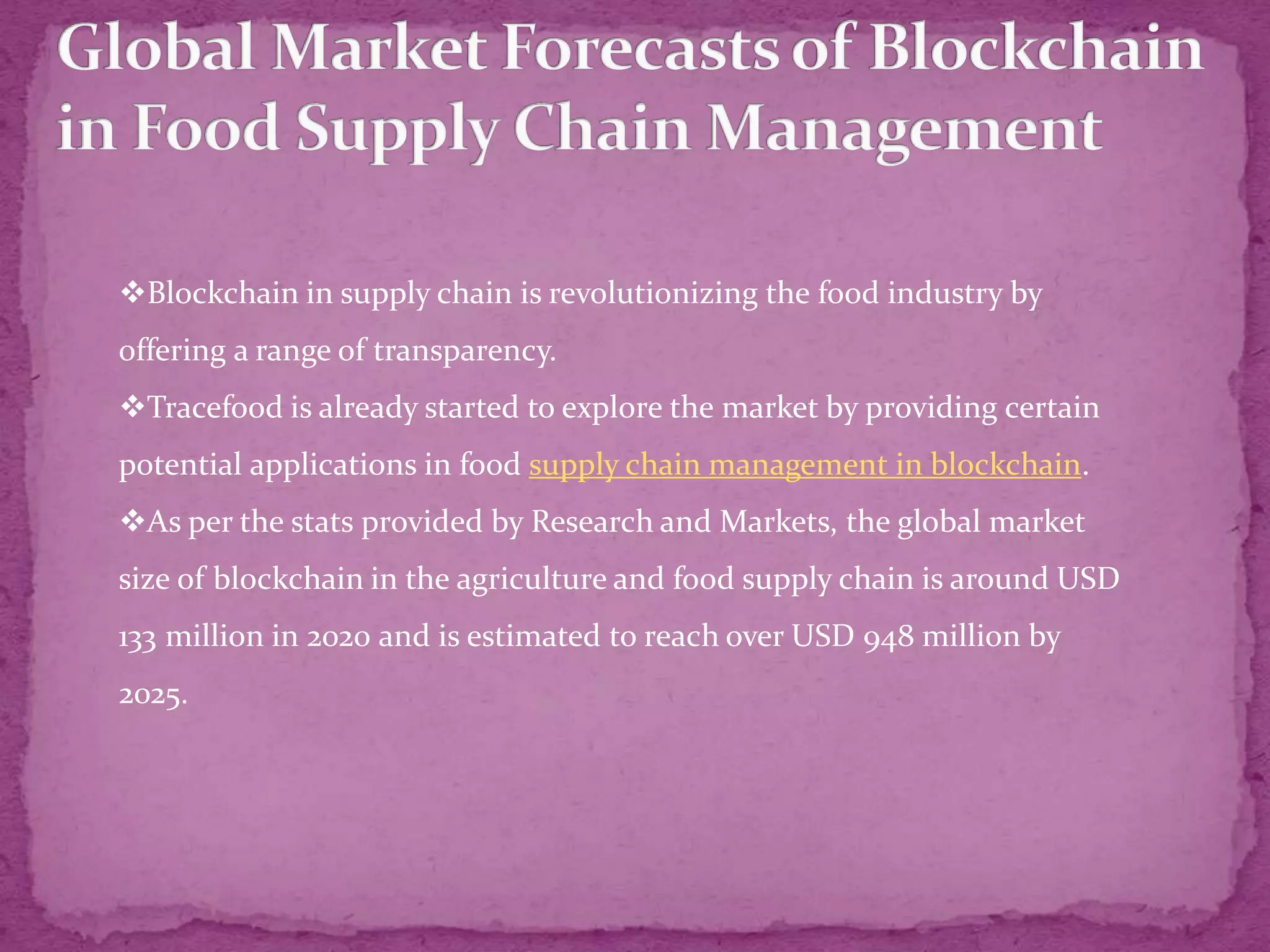 Blockchain in Food Supply chain | PDF