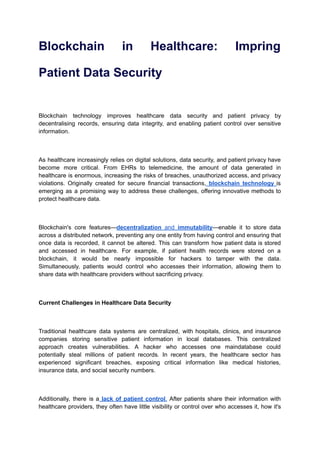 Blockchain in Healthcare_ Impring Patient Data Security.pdf