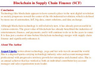 Blockchain in Supply Chain Finance (SCF) - Azgari Lipshy | PPTX