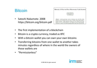 Blockchain introduktion | PPT