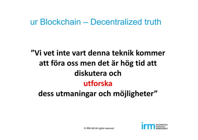 Blockchain introduktion | PPT