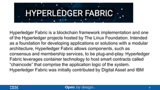Blockchain, Hyperledger fabric & Hyperledger cello | PPTX