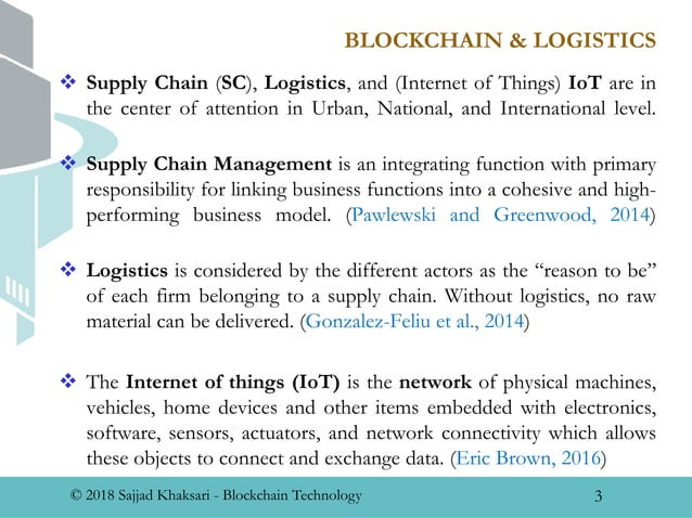 Blockchain @ Logistics | PPT
