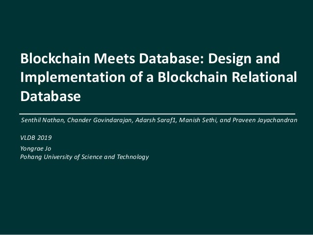 Blockchain meets database | PPT