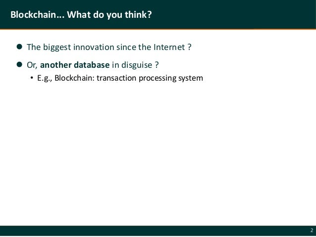 Blockchain meets database | PPT