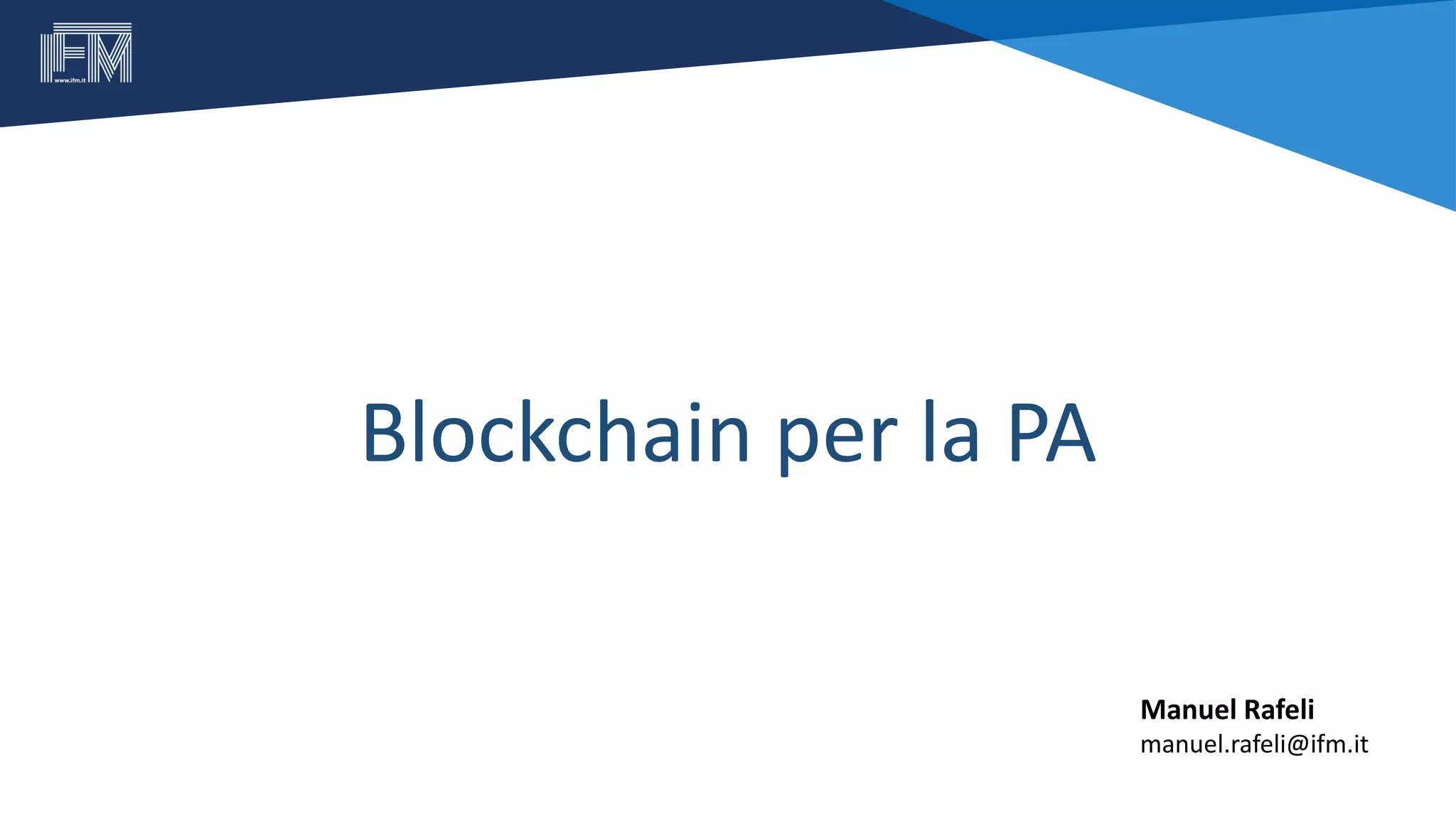 Blockchain per la PA | PPT