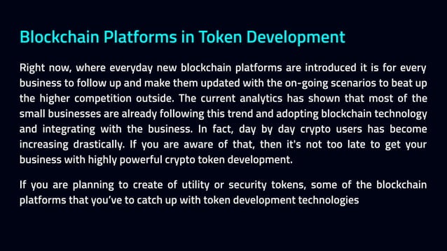 Blockchain platforms in token development | PPT