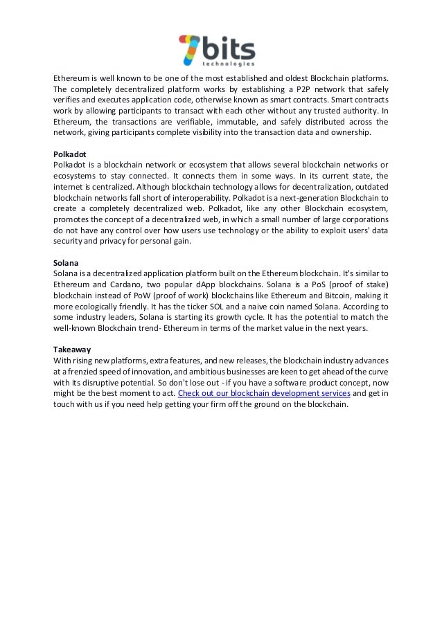 Blockchain Platforms that are popular in 2022 | PDF