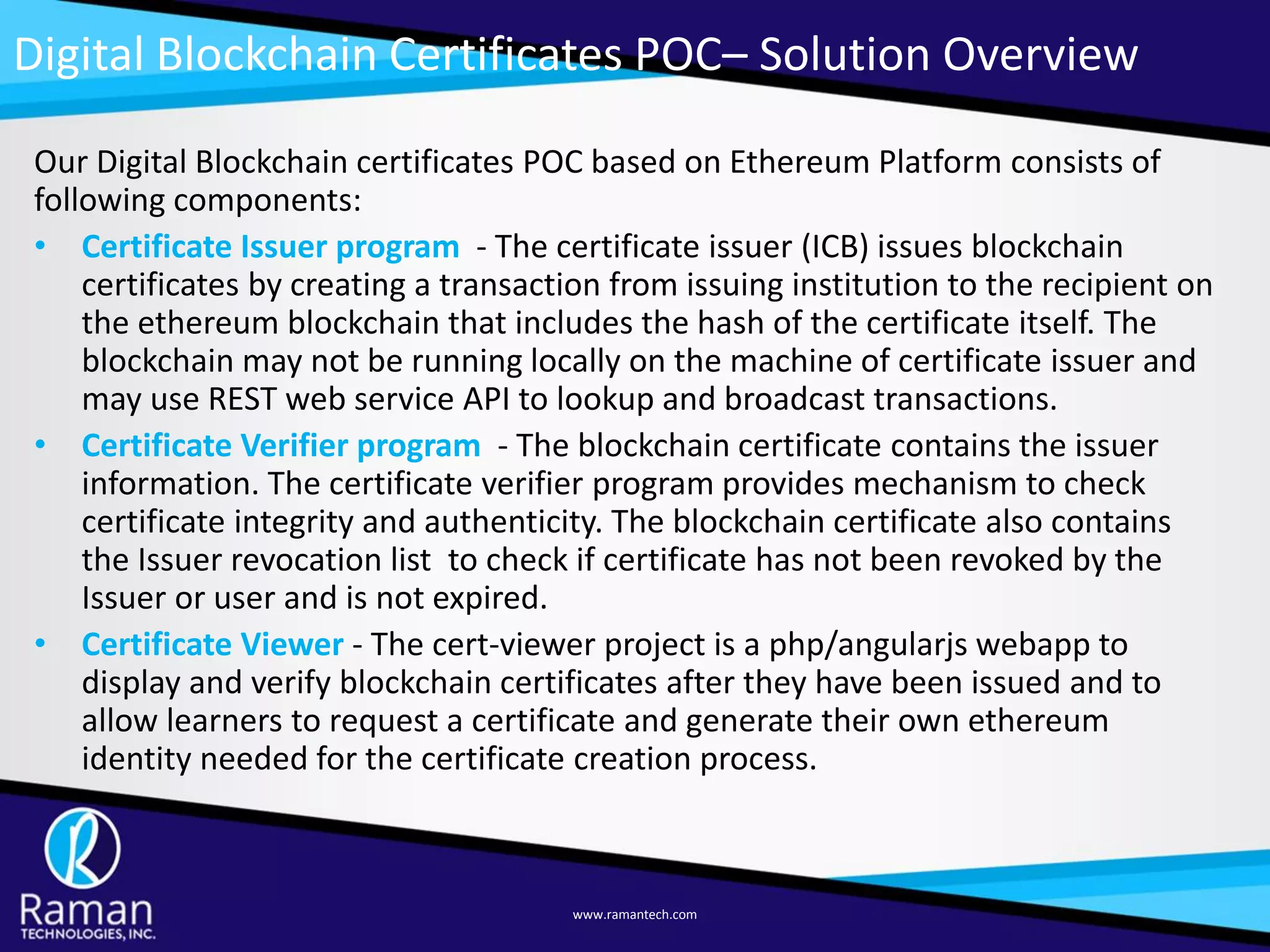 Blockchain PoC For Education | PPT