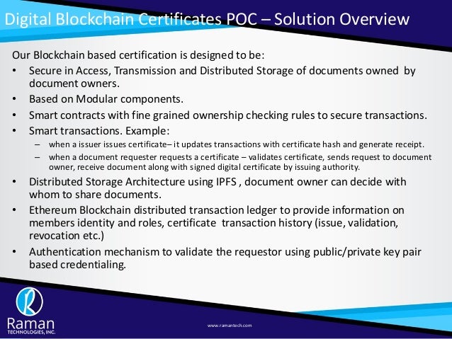 Blockchain PoC For Education