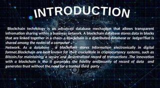 BLOCKCHAIN PPT BY SANIYA.pptx || ece by arun parmar | PPTX