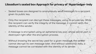 Blockchain privacy approaches in hyperledger indy | PPT