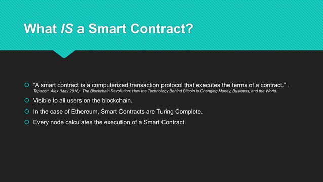 Distributed Ledgers, Blockchains, and Smart Contracts | PPTX | Internet | Computing