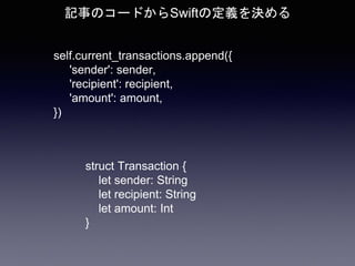 Swiftでブロックチェーンを実装する | PPT