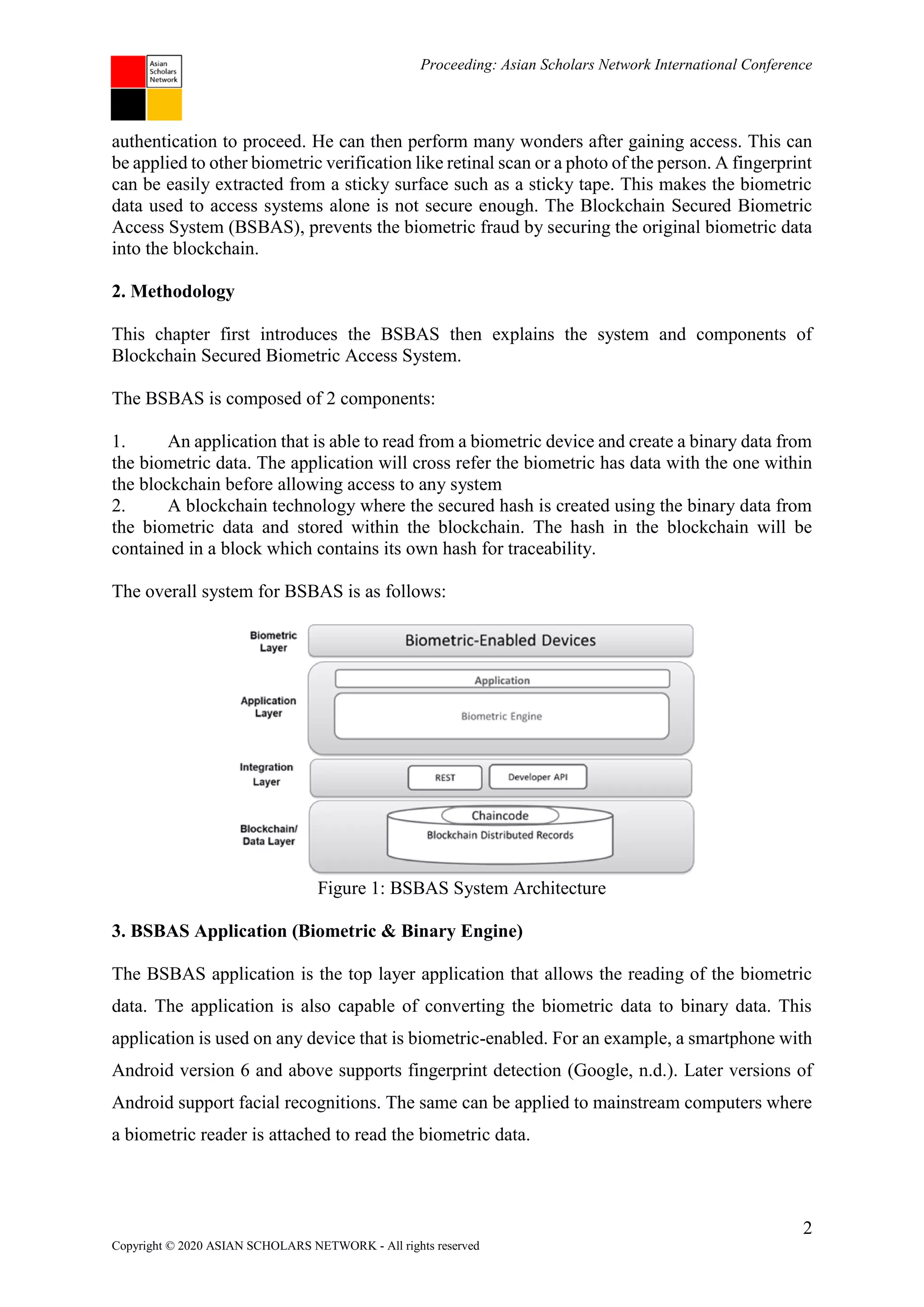 Blockchain secure biometric access systems (bsbas) | PDF