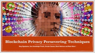 Privacy Preserving Paradigms of Blockchain Technology | PPT