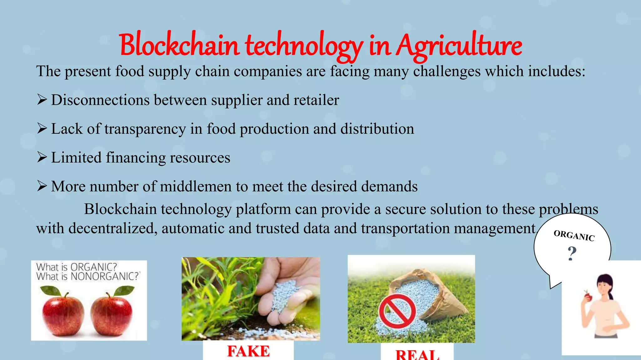 Applications of Block Chain Technology in Agriculture | PPTX