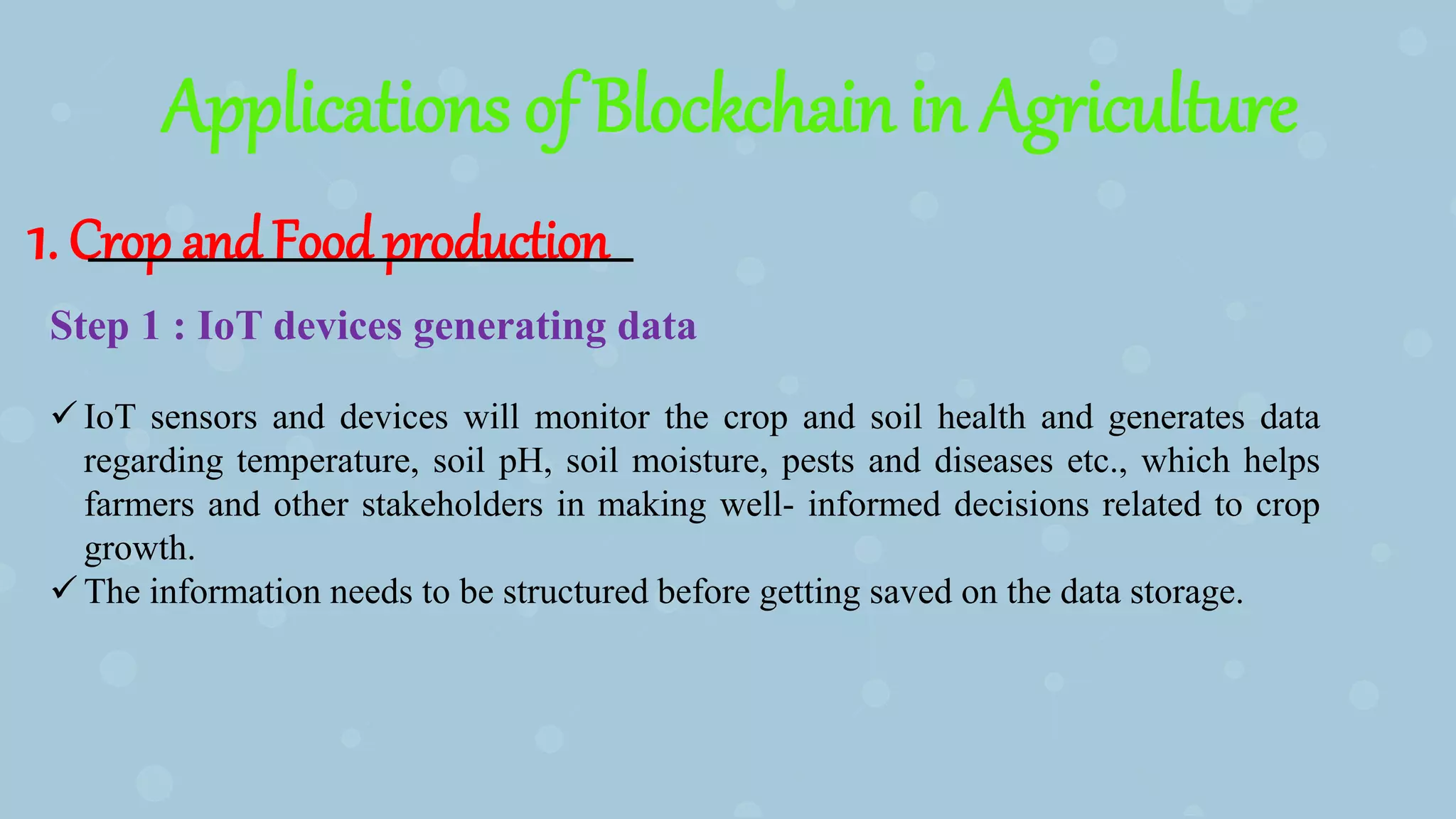 Applications of Block Chain Technology in Agriculture | PPTX
