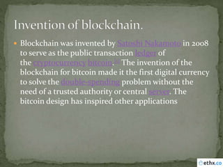 Blockchain technology revolutionising technology | PPTX | Computing ...