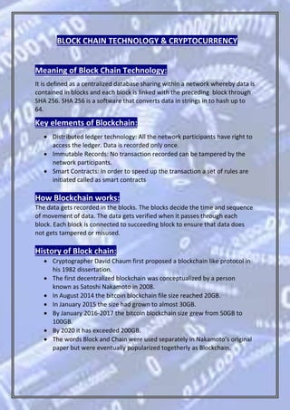 BLOCK CHAIN TECHNOLOGY AND CRYPTOCURRENCY.docx