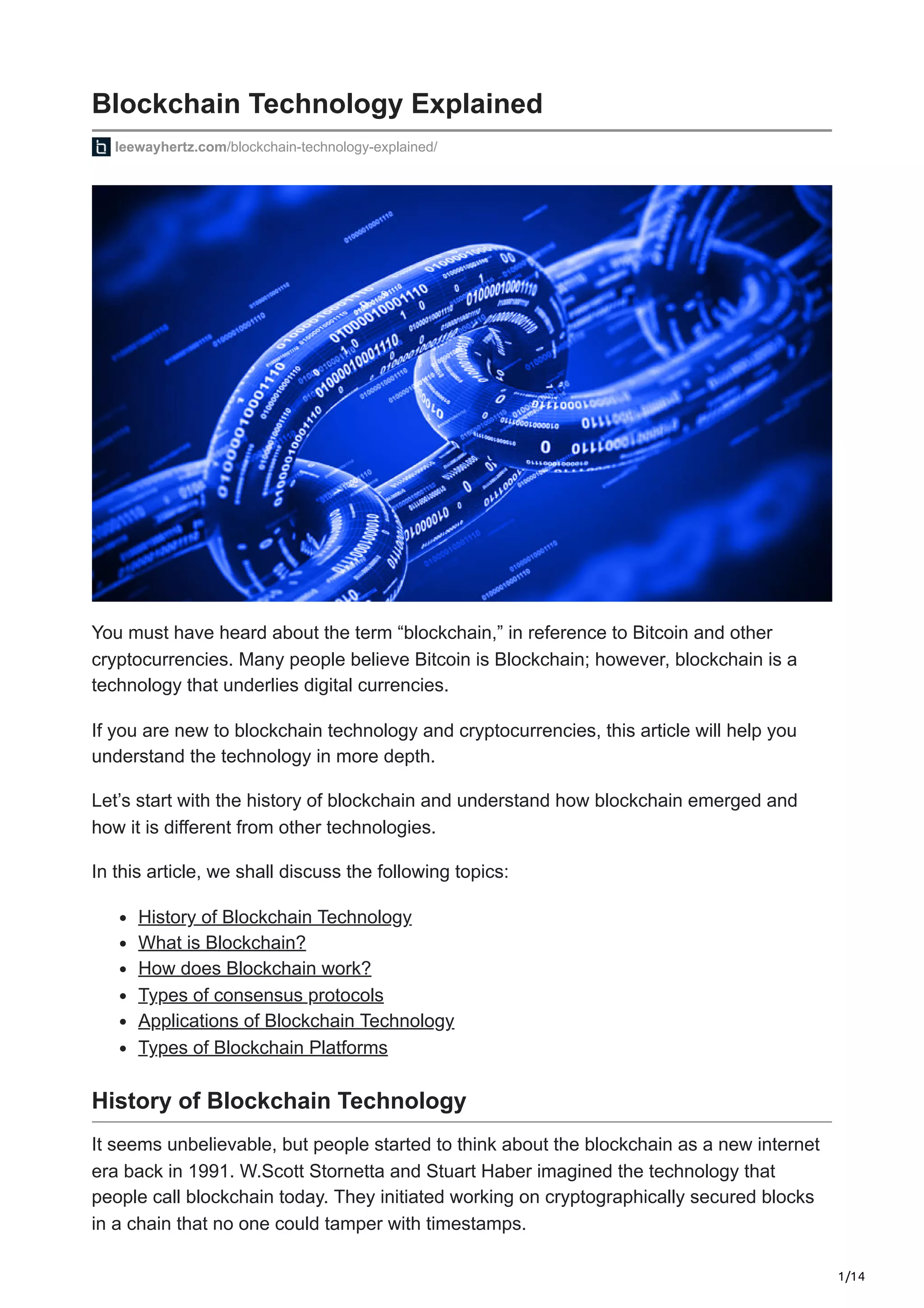 Blockchain Technology Explained | PDF