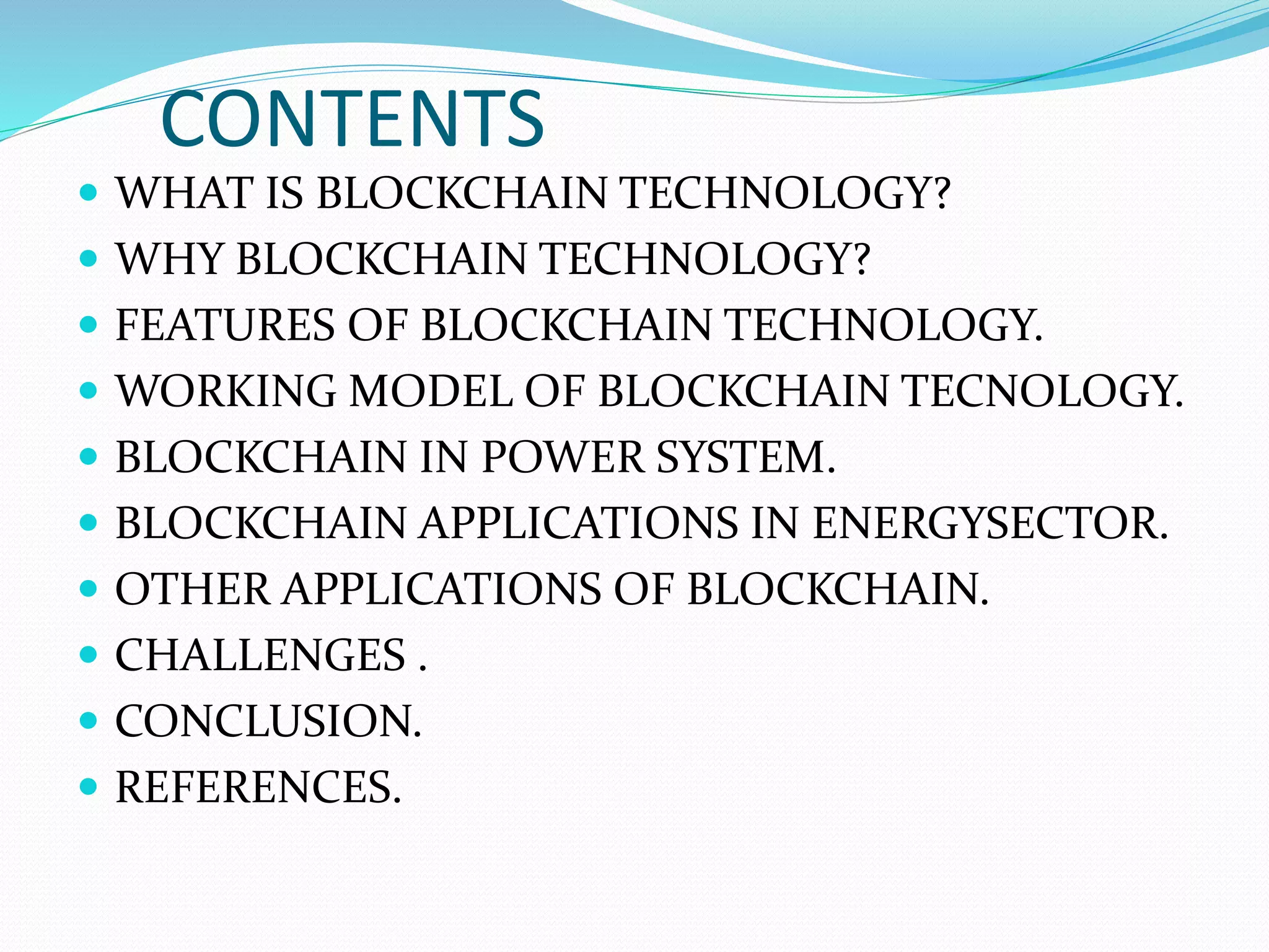 Blockchain technology in electric power system | PPTX