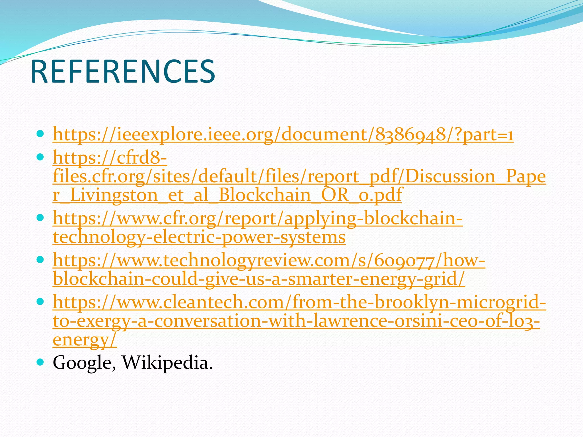 Blockchain technology in electric power system | PPTX