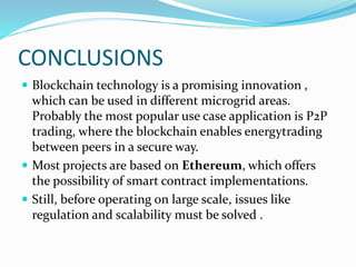 Blockchain technology in electric power system | PPTX