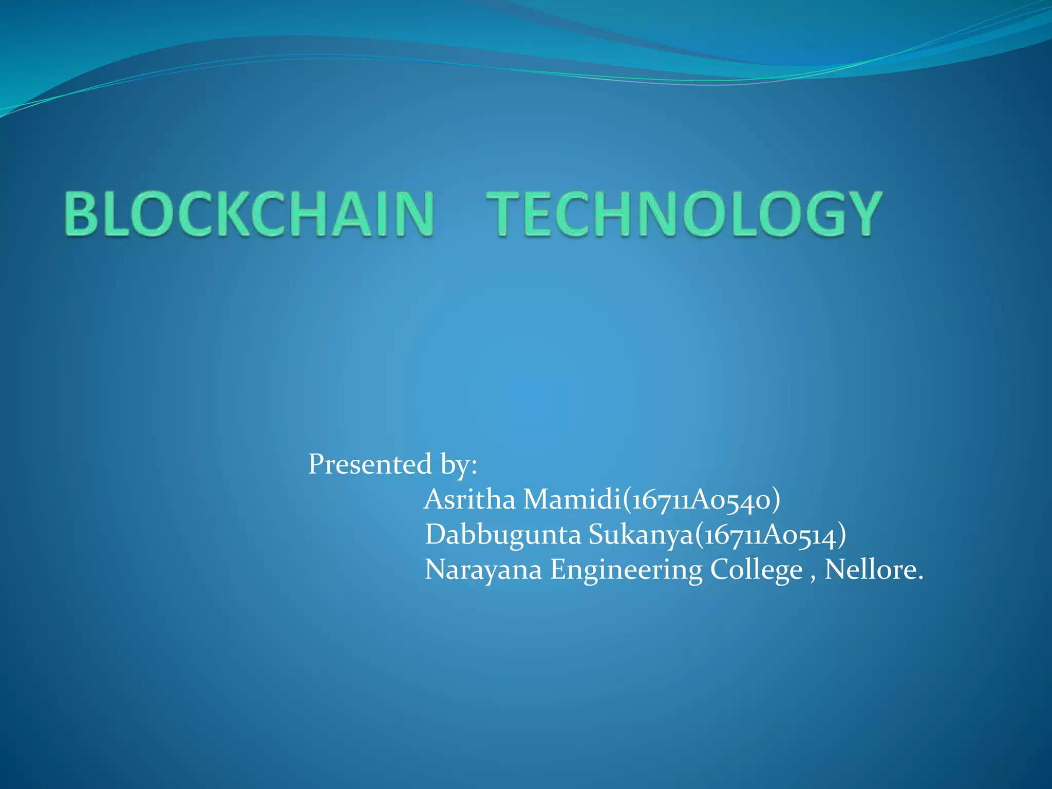 Blockchain technology ppt | PPTX