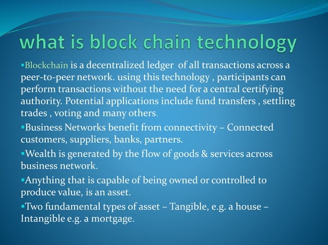 Blockchain technology ppt | PPTX | Computing | Technology & Computing