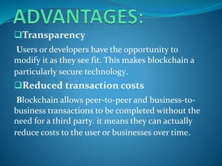 Blockchain technology ppt | PPTX