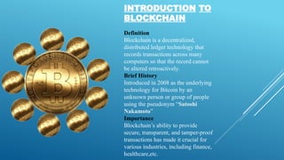 Blockchain technology technol powerpoint | PPT