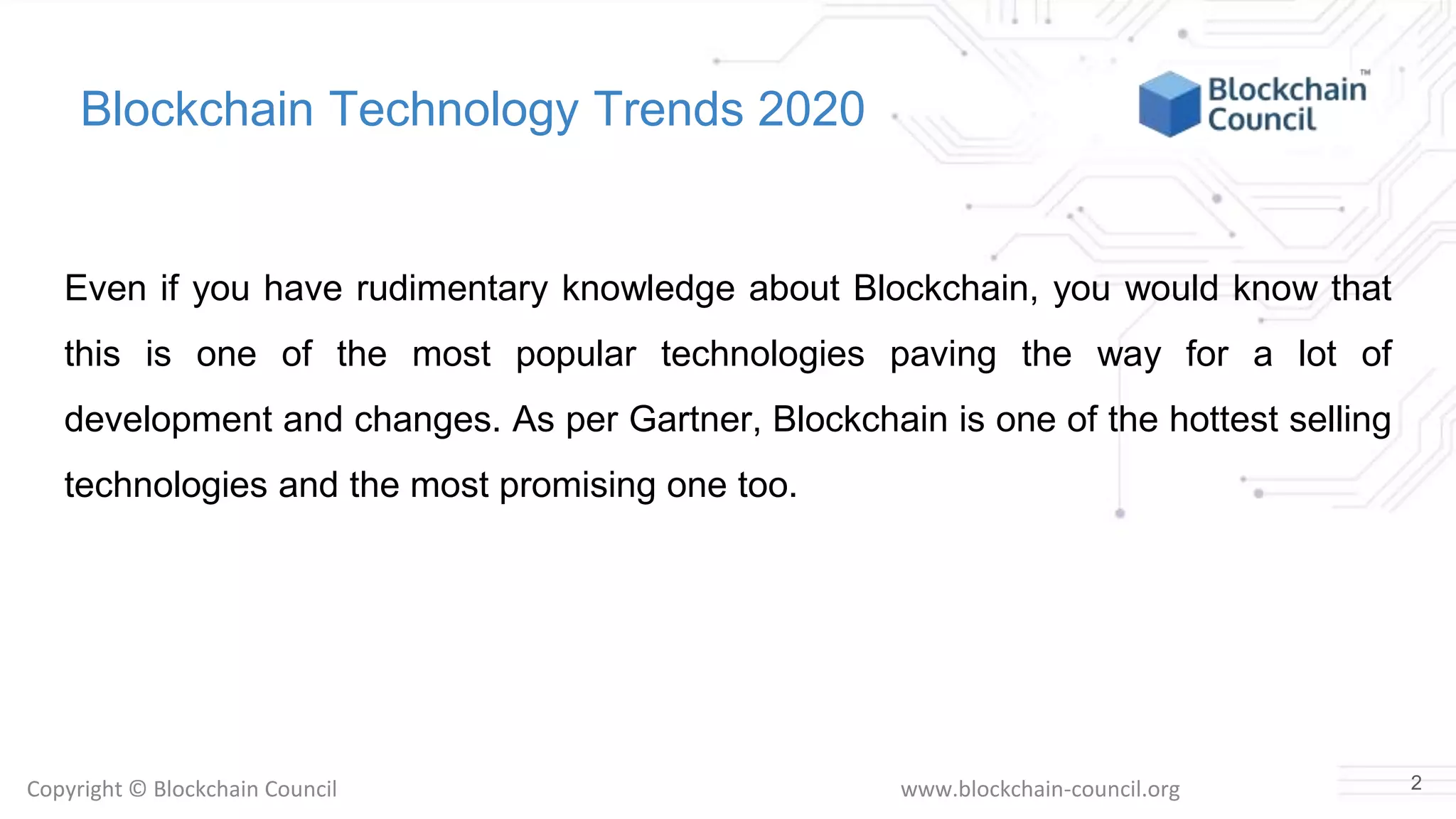 Blockchain Technology Trends 2020 | PPTX
