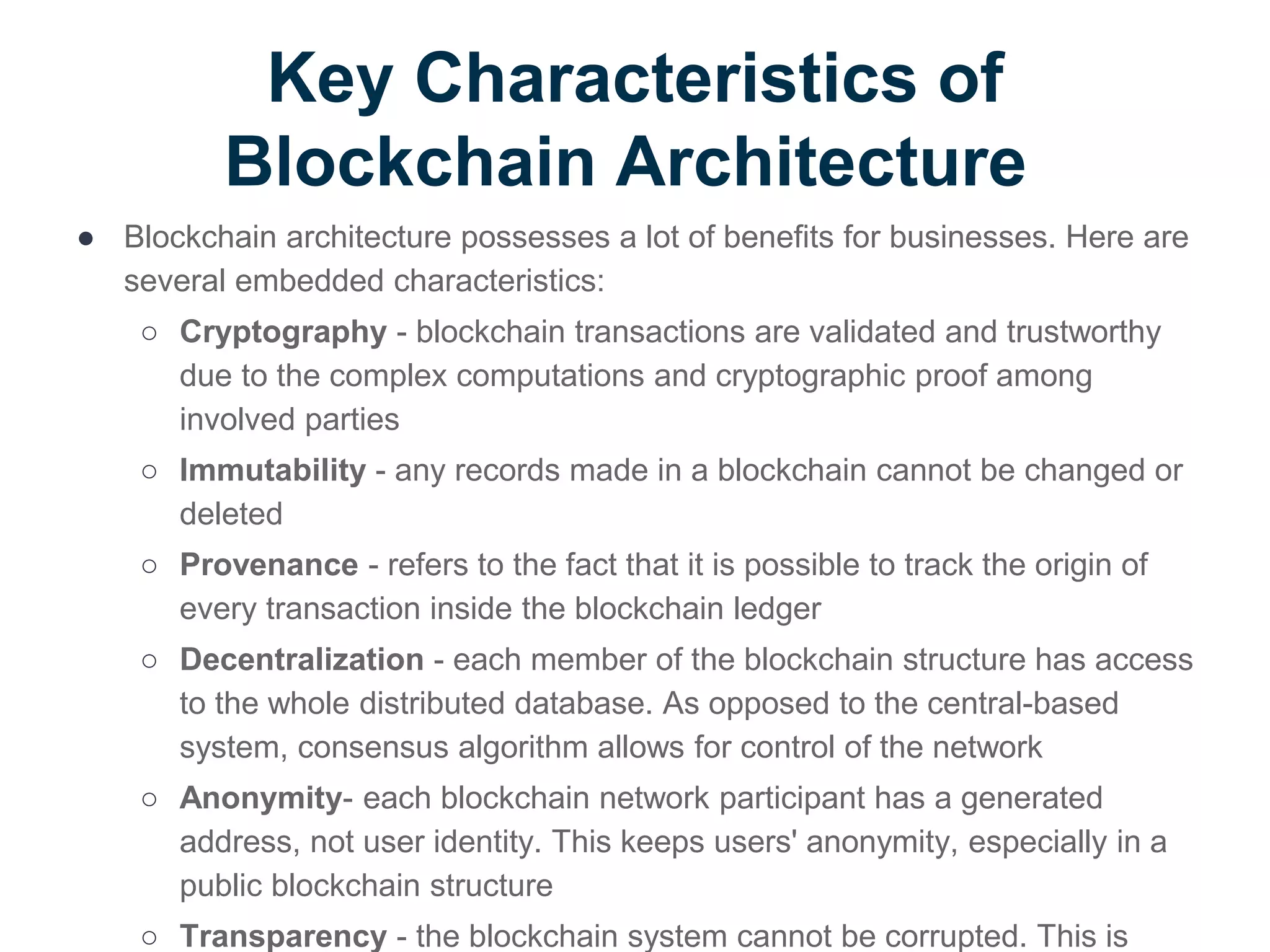 Blockchain types architecture | PPTX