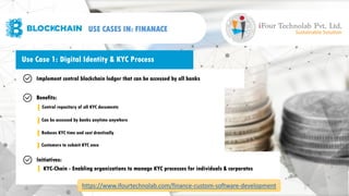 Blockchain Use Cases in Financial Services Industry - iFour Technolab Pvt. Ltd. | PDF